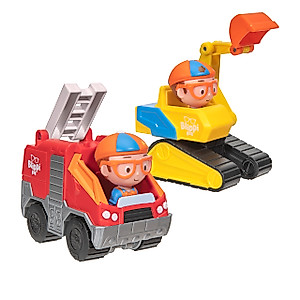Blippi Mini Vehicle 2-Pack Bundle - Features Ice Cream Truck and Race Car, Each with a Toy Figure Seated Inside - Educational Vehicles for Toddlers and Young Kids