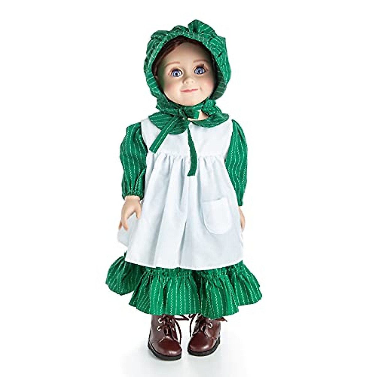 The Queen's Treasures 18 Inch Doll Clothes, Little House on The Prairie Dress Outfit, Authentic 1880's Design Calico Dress & Bonnet with White Apron. Compatible for Use with American Girl Dolls