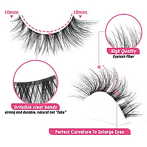 Lash Cluster False Eyelashes Extension Wispy Individual Cluster Lashes Extension Natural Fluffy Eye Lashes Faux Mink Fake Eyelash Clusters Pack by GVEFETIEE