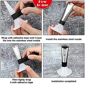 Hotop 23 Pieces Caulking Finisher Kit Caulk Nozzle Applicator Stainless Steel Sealant Finishing Tool Caulk Nozzle Finisher Kit for Kitchen Bathroom Window, 23 Sizes