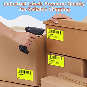 PARLAIM 2.25 X 1.25 Inch Thermal Sticker Labels, 1000PCS Commercial Grade Square Fluorescent Yellow Direct Thermal Printing Paper Compatible with MUNBYN & Rollo & Zebra Desktop Printers