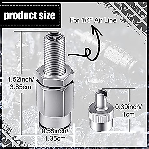 4 Pieces Inflation Schrader Valve for 1/4 Air Line with 1 Warning ...