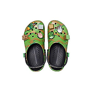 Crocs Unisex Classic Minecraft Clogs, Multi Green, Numeric_6 US Men