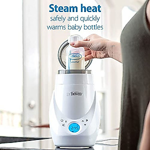 Dr. Brown’s Deluxe Baby Bottle Warmer and Sterilizer, for Baby Bottles and Baby Food Jars with Anti-Colic Options+ Narrow Baby Bottles 4 oz/120 mL, with Level 1 Slow Flow Nipple, 4 Pack, 0m+