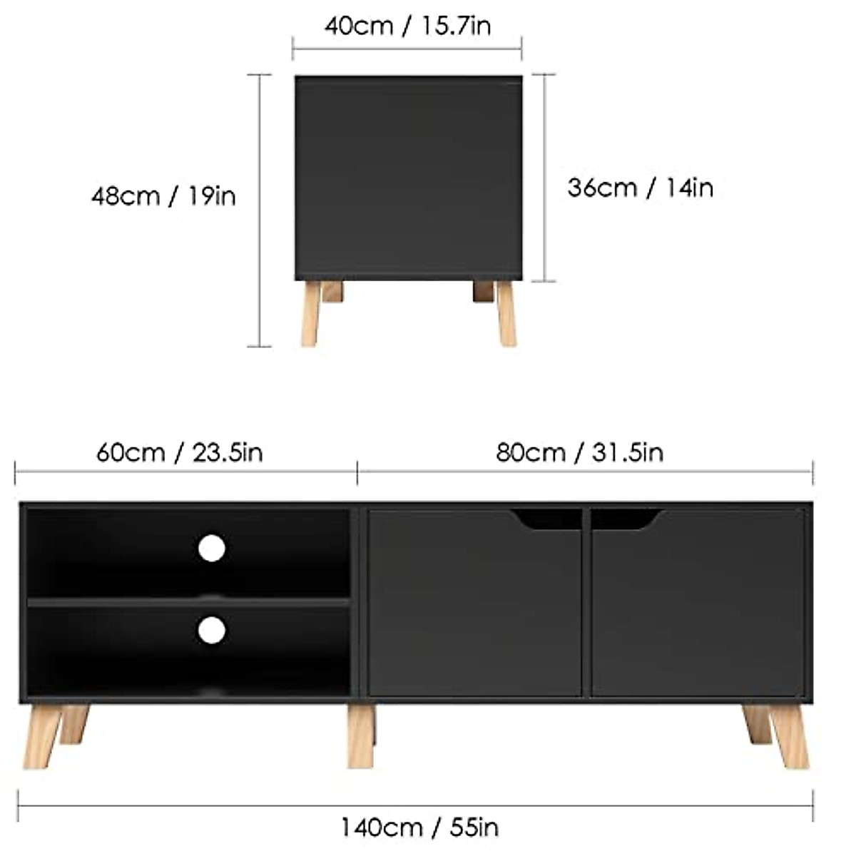 GVVDLW TV Media Console, TV Stand, TV Unit, Small Entertainment Center and Display Cabinet for Living Room