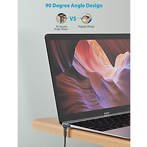 URWOOW Right Angle Type C USB 3.1 Adapter Extension 90 Degree Male to Female Right & Left Angled Extension (2 Pack)