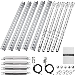 Uniflasy Grill Parts for Charbroil Performance 5 Burner 463448021 463450022 463451022, 4 Burner 463365021 463352521, Charbroil Grill Replacement Parts Include Heat Plate,Burner, Igniter,Crossover Tube