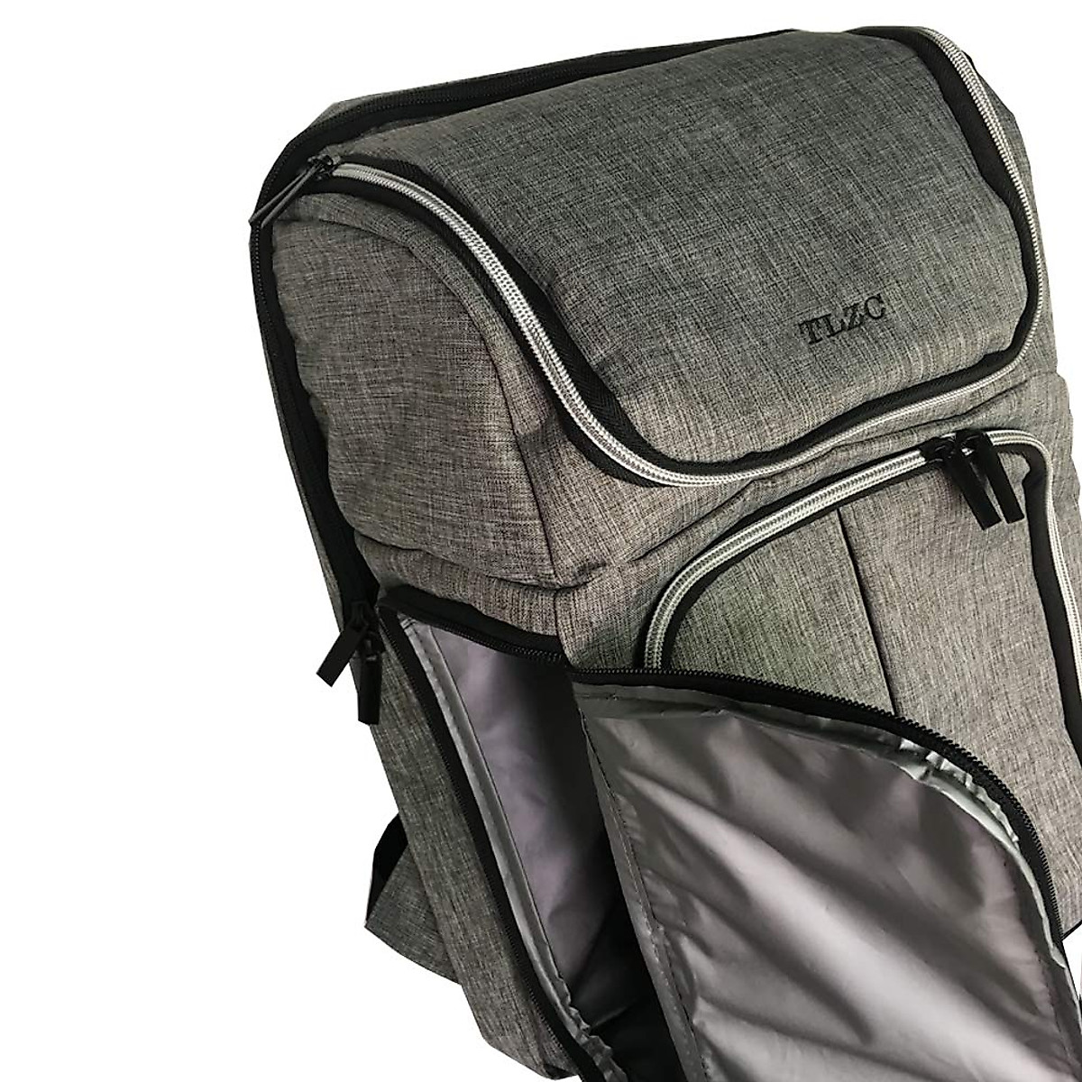 TLZC 30L Reusable Lunch Bag, Double Compartment Insulated Backpack for Lunch Dinner Picnic, 1 Compartment for 18 Inch Laptop, 1 Side Pocket for Bottle Backpack