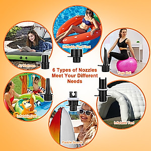 AGPTEK Electric Air Pump Digital 16PSI 12V Rechargeable SUP Electric Air Pump Compressor, Quick Air Inflator/Deflator, Portable Electric High Pressure Air Pump for Air Mattresses, Inflatable Boats