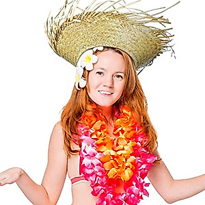 4 Pcs Beach Hat Costume Accessory Straw Hat Costume Beachcomber Hats for Beach Themed Party Hillbilly Costume Luau Party Headwear