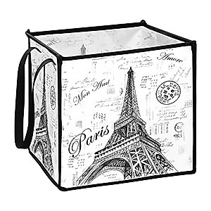 xigua Eiffel Tower Foldable Storage Bins Collapsible Storage Basket for Home Closet,Bedroom Drawers,Nursery,Toys Organizer,Shelf Cabinet