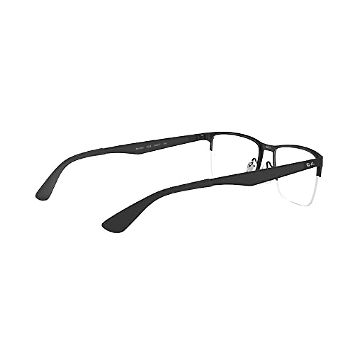 Ray-Ban RX6335 Rectangular Prescription Eyeglass Frames, Matte Black/Demo Lens, 56 mm