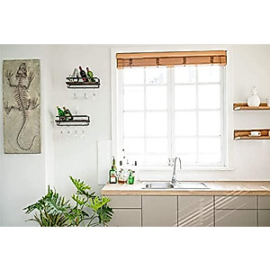 Mkono Wall Mounted Wine Rack and Key Holder with 6 Hooks