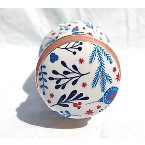 PRURA Pure Printed Copper Water Bottle - Leak Proof Ayurvedic Drinkware Copper Vessel for Sports, Gym, Outdoors, Yoga, Health Benefits (30 oz)