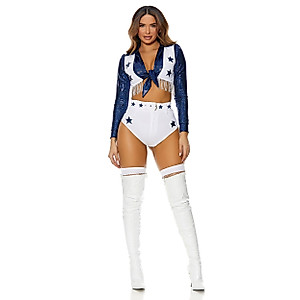 Forplay Womens Seeing Stars Cheerleader Adult Sized Costumes, White, Medium/Large US