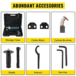 VEVOR Electric Metal Nibbler 625W Nibbler Metal Cutter 1000RPM High Speed Rotor 0.16in/4mm Metal Nibbler 110V w Replaced Blades Storage Case Sheet Metal Nibbler for Cutting Stainless Steel, Aluminium