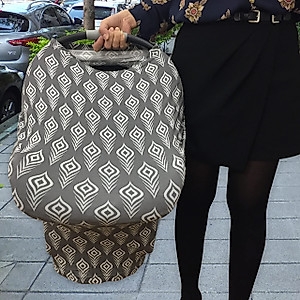 Wendy Bellissimo Multipurpose Shopping Cart and Highchair Cover, Nursing Cover, can be Used as Scarf, Infant Car Seat Cover, Feather Printing