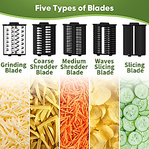 EBEAKA 2 in 1 Electric Cheese Grater and Meat Grinder for Home Use, Kube Maker, Sausage Maker, Fruit, Vegetable Slicer, Cheese Shredder for Block Cheese, Salad Maker