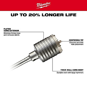 Milwaukee 48-20-5428 SDS-Max 1-Piece Core3-9/16X11-3/8