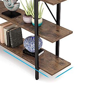 Tribesigns Bookshelf, 5-Tier Industrial Bookcase, Display Shelf Decorative Shelf Wood Storage Rack for Corner, Living Room, Office