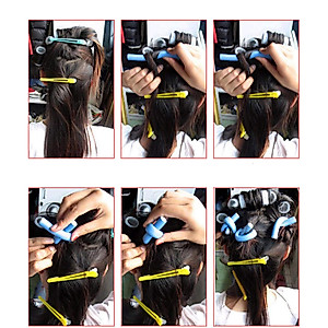 Minerva Curlers for long hair,Flexi Curling Rods Hair Rollers 42-pack 7" Multicolor