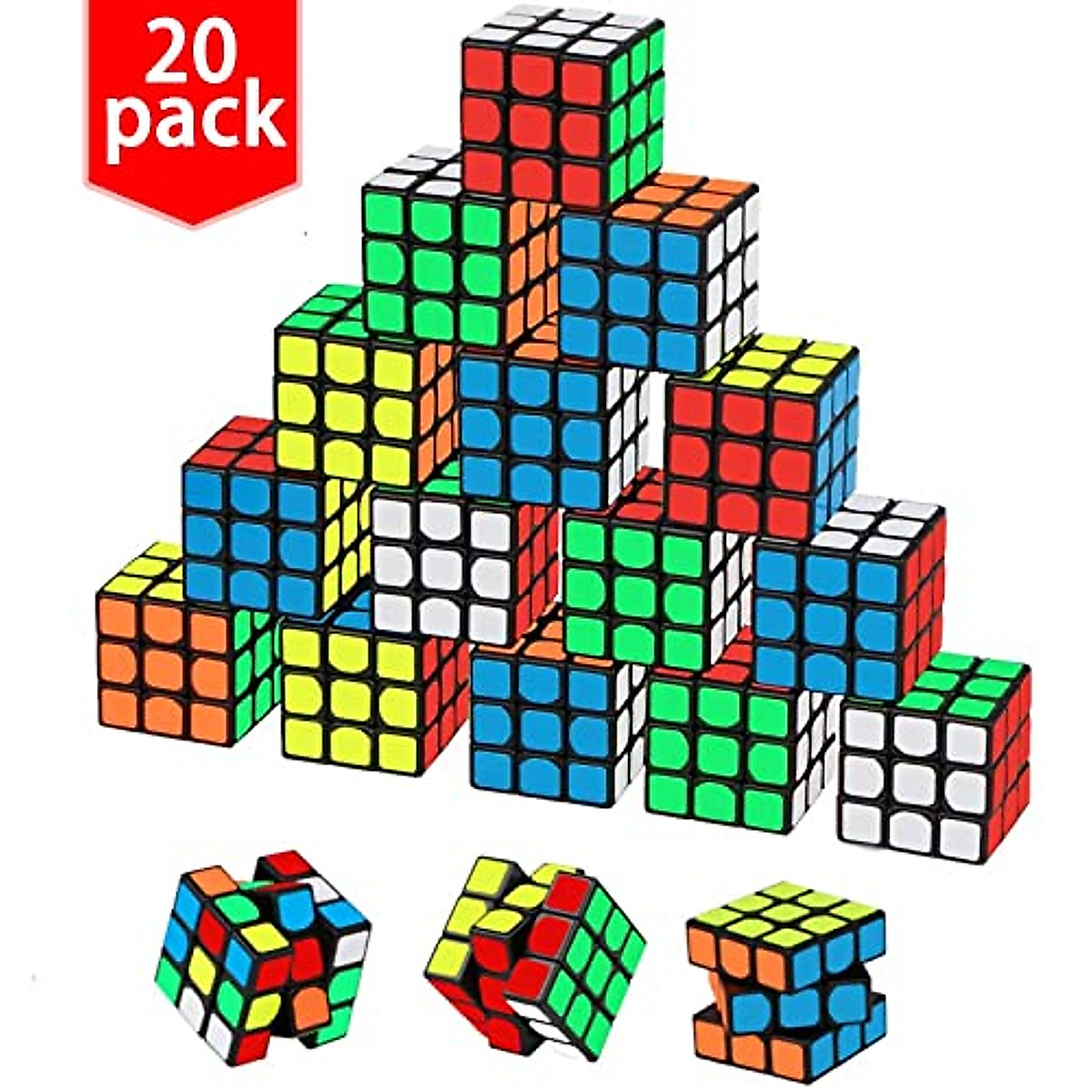 Mini Cube Puzzle Party Favors for Kids, Libay 20 Pack Magic Cube Party Puzzle Game Toys Classroom Rewards and School Prize for Students, Stress Relief Toys Goody Bag Filler Birthday Gift…