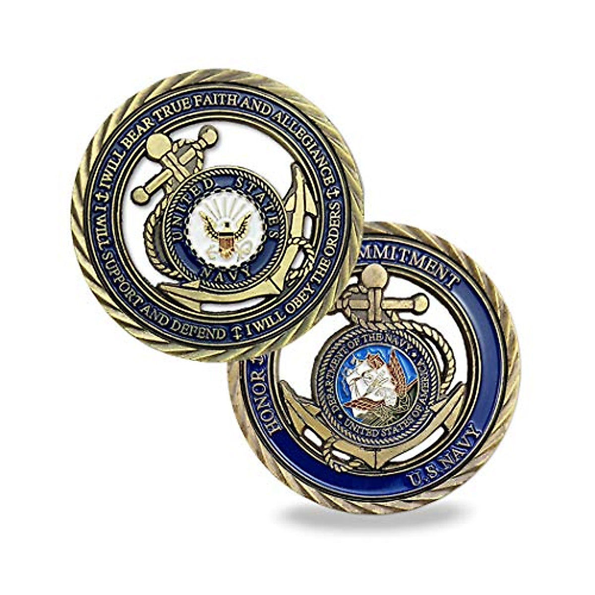 USA Navy Core Values Challenge Coin Collector's Medallion