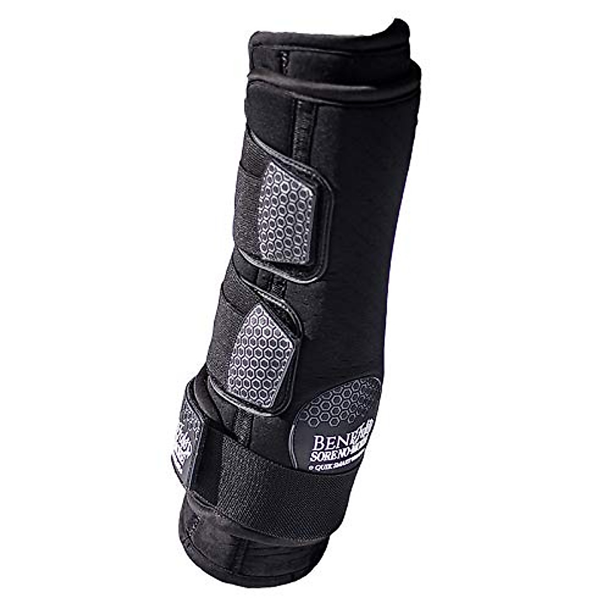 BENEFAB Therapeutic Smart HIND QuickWrap | 1 Pair/2PCS Wraps with Far-Infrared Technology & Magnetic Therapy | Stable or Shipping Boot | Prevent Injuries | Reduce Pain & Stiffness | Black