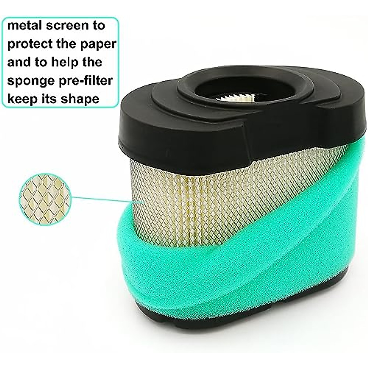 Extended Life Series 8 Pack of Air Filter Compatible with Briggs and Stratton 792105 276890 4163205 4163206 44H777 Engine Lawn Mower Extended Life Series John Deere Z425 GY21057 MIU11515 MIU11517