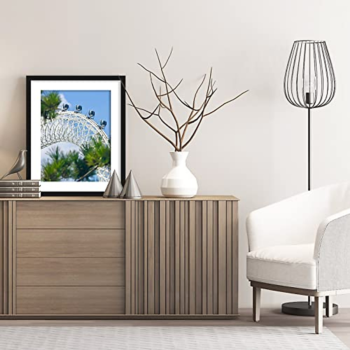 PUEOR 16x20 Poster Frame Picture Frames Black - 3 Pack - Display11x14 with Mat or 16x20 Photos without Mat - Solid Wood with Plexiglass - Wall Mounting Horizontal and Vertical (16x20 Inch)