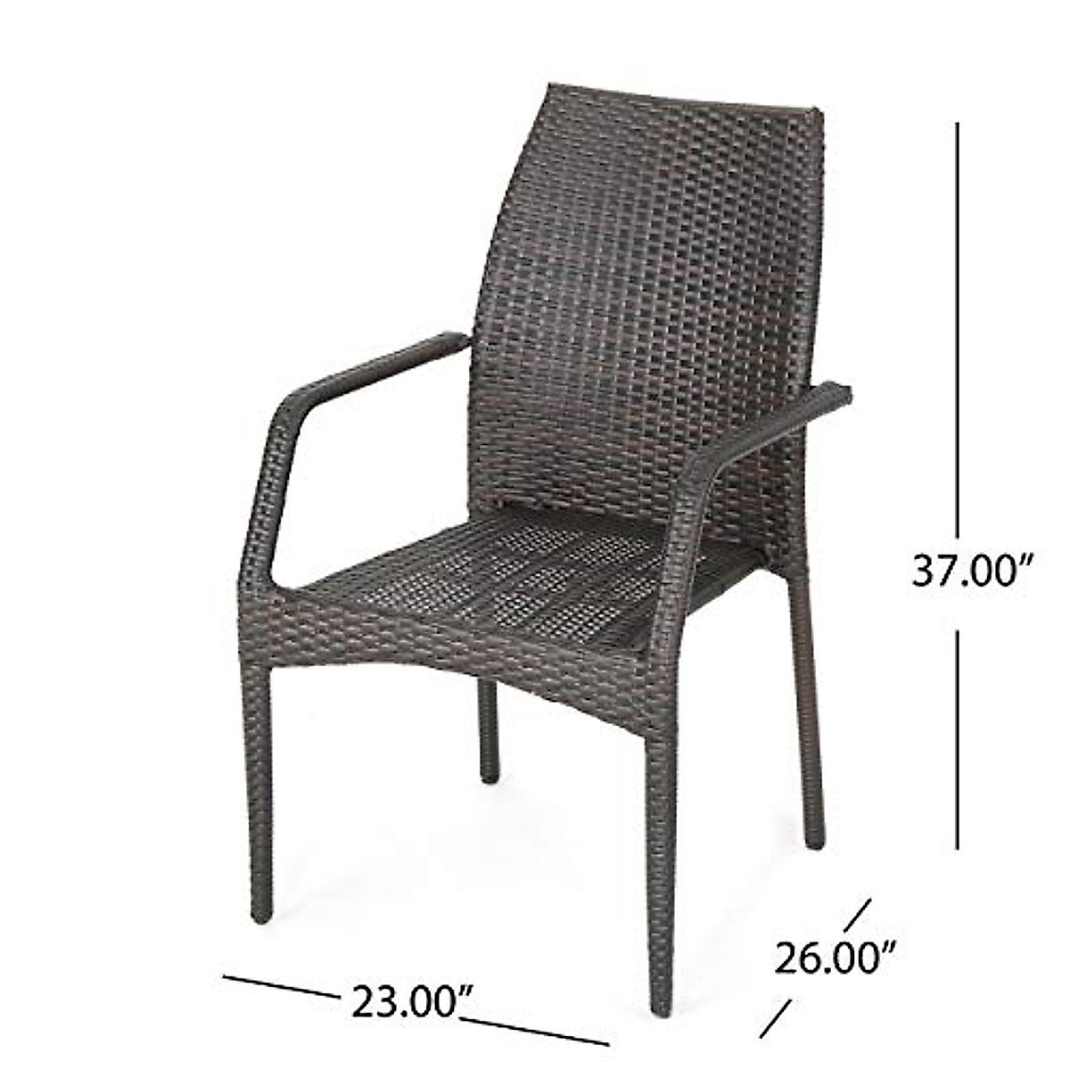 Christopher Knight Home Bridget Outdoor Wicker Stacking Patio Chairs, 2-Pcs Set, Multibrown