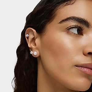 TOUS Sterling Silver Earrings for Women with Pearls & Bear Motif, Size: 8,5-9mm. TOUS Bear Collection