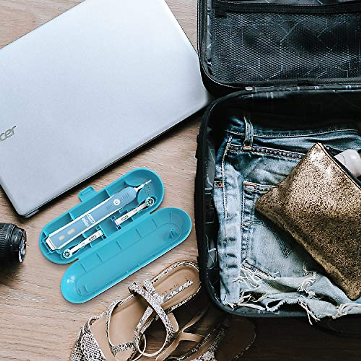 Travel Case for Electric Toothbrush Carrying Case Toothbrush Holder (Blue)