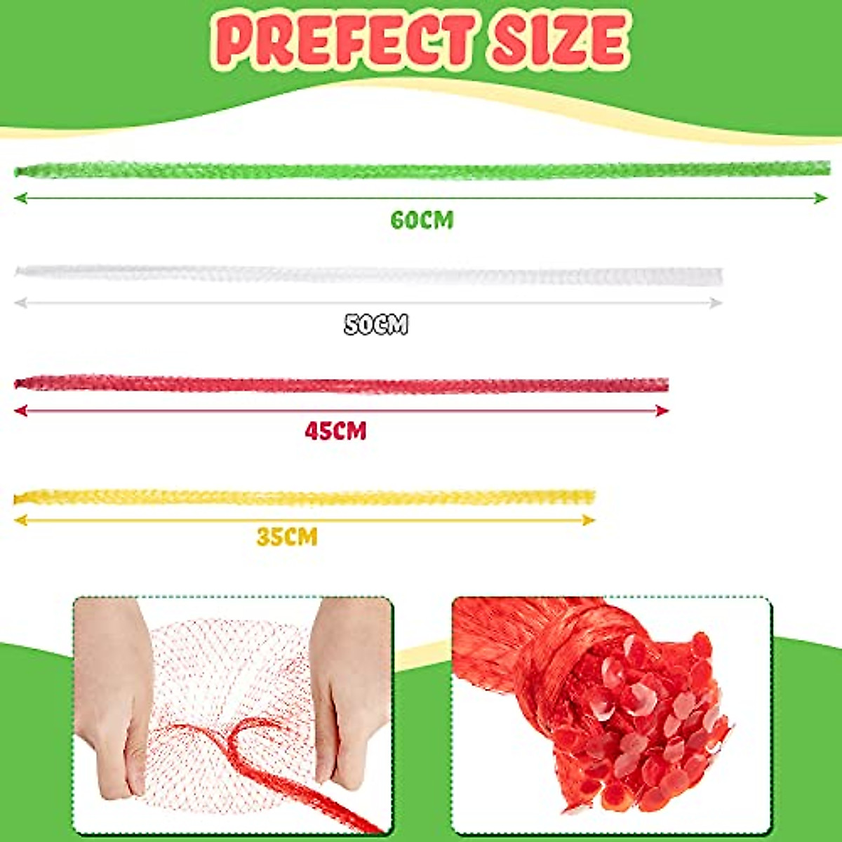 300 Pieces Reusable Mesh Bags Nylon Netting, Onion Bags Pack Seafood Boiling Bags Plastic Mesh for Storage of Fruit Vegetable Seafood Boil Bags for Crawfish Shellfish Crab Cooking Mesh Bags, 4 Sizes
