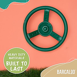 Barcaloo Playground Equipment Steering Wheel, Jungle Gym Accessory for Backyard Swing Set, Driving Wheel for Kids, Easily Mounted on Any Wall Panel, Swing Set Steering Wheel for Toddler
