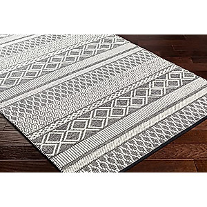 Hauteloom Hala Wool Living Room, Bedroom Area Rug - Gray, Ivory - 8' x 10'