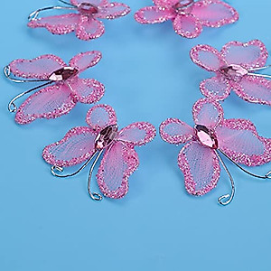 Veemoon Wall Decor Wall Wall Wall Wall Wall Fine Glitter mesh Wire Glitter, 50pcs 3D Craft Fabric Butterflies mesh Glitter with gem for Home and Wedding Party Decorations Decor