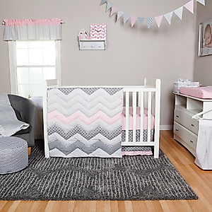 Trend Lab Cotton Candy 3 Piece Crib Bedding Set, Can Be Used As A Blanket Or A Playmat for Tummy Time, Includes Quilt, Fitted Crib Sheet and Skirt