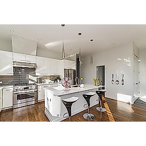 Good Housekeeping All-Metal 12" Retro Table Fan, Pink