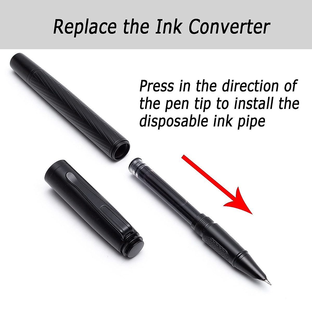 ROAD TENG Fountain Pen Ink Cartridges Red Color, Set of 20 Refill Ink Cartridges, 3.4 mm Bore Diameter Pens Ink Converter