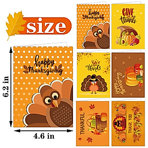 Funnlot Thanksgiving Cards 36PCS Bulk Thanksgiving Cards with Envelopes for Family Thankful Cards Fall Autumn Holiday Parties Celebrations Harvest Wedding Dinner Happy Thanksgiving Cards Bulk