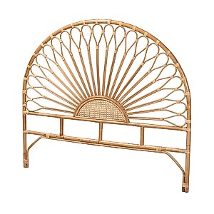 Baxton Studio Perenna Natural Rattan Standalone Headboard, Queen