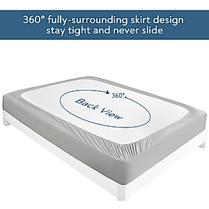 Magik & Kover Twin Mattress Protector Waterproof Cover 2 Pack, Waterproof Bed Twin Fitted Sheet Only, Machine Washable Deep Pocket Twin Size Mattress Cover for Kids Bed with Elastic Rubber Band, Grey