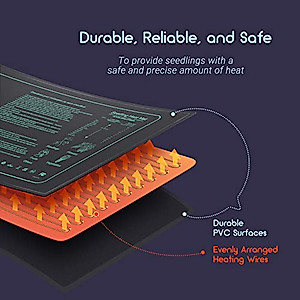 LUXBIRD 2 Pack Seedling Heating Mat for Seed Starting, 10”x 20.75” Durable Waterproof Warm Hydroponic Heating Pad for Indoor Plants Germination, IP67, MET Standard