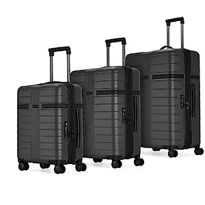 Bugatti - Hamburg Collection - luggage- 100% Polycarbonate (Black, 3 pcs Set)