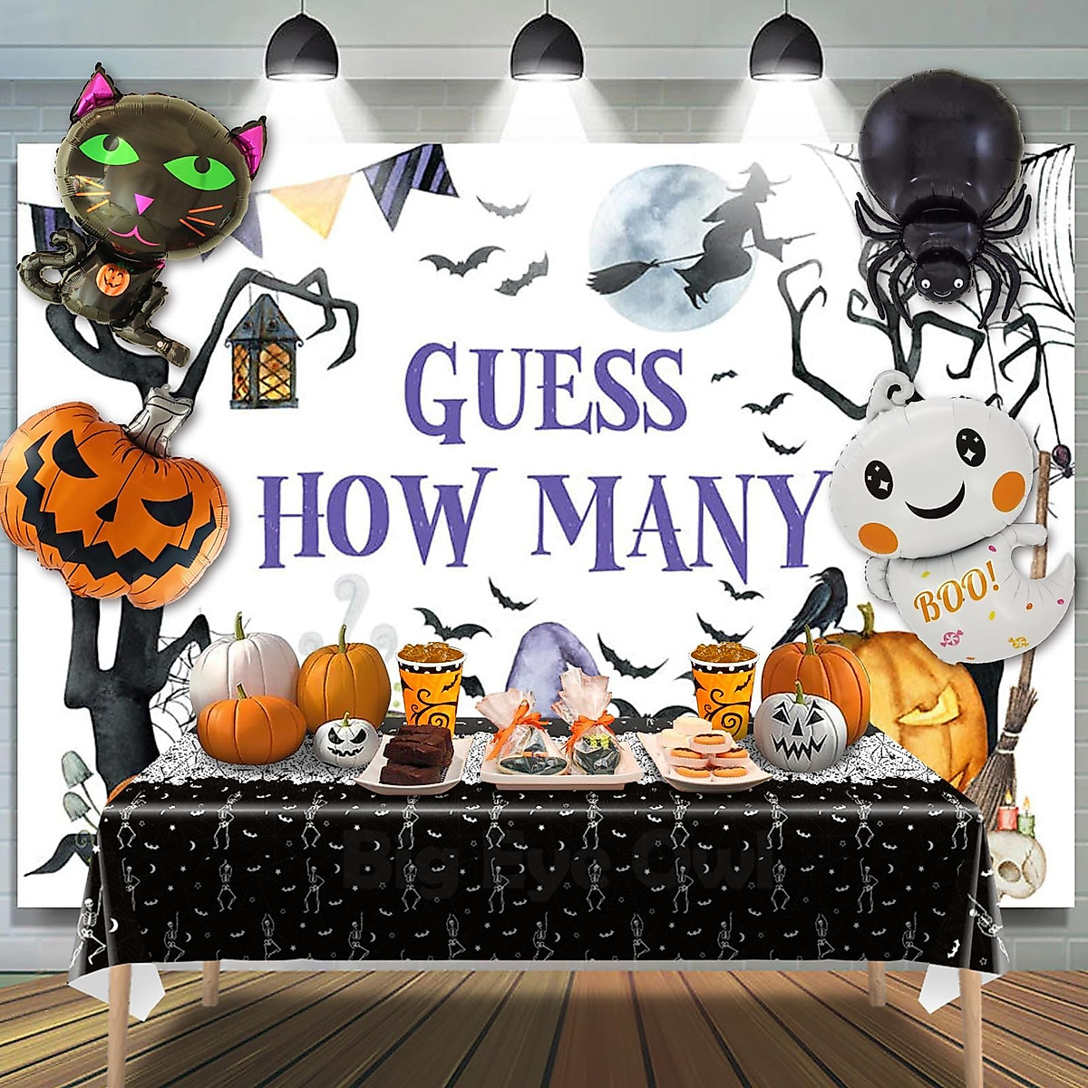 3 Pcs Disposable Halloween Skeleton Skull Tablecloth Plastic Black Rectangle Vinyl Table Cloths for Birthday Party Decoration Supplies Spider Web Scary Bat Table Cover