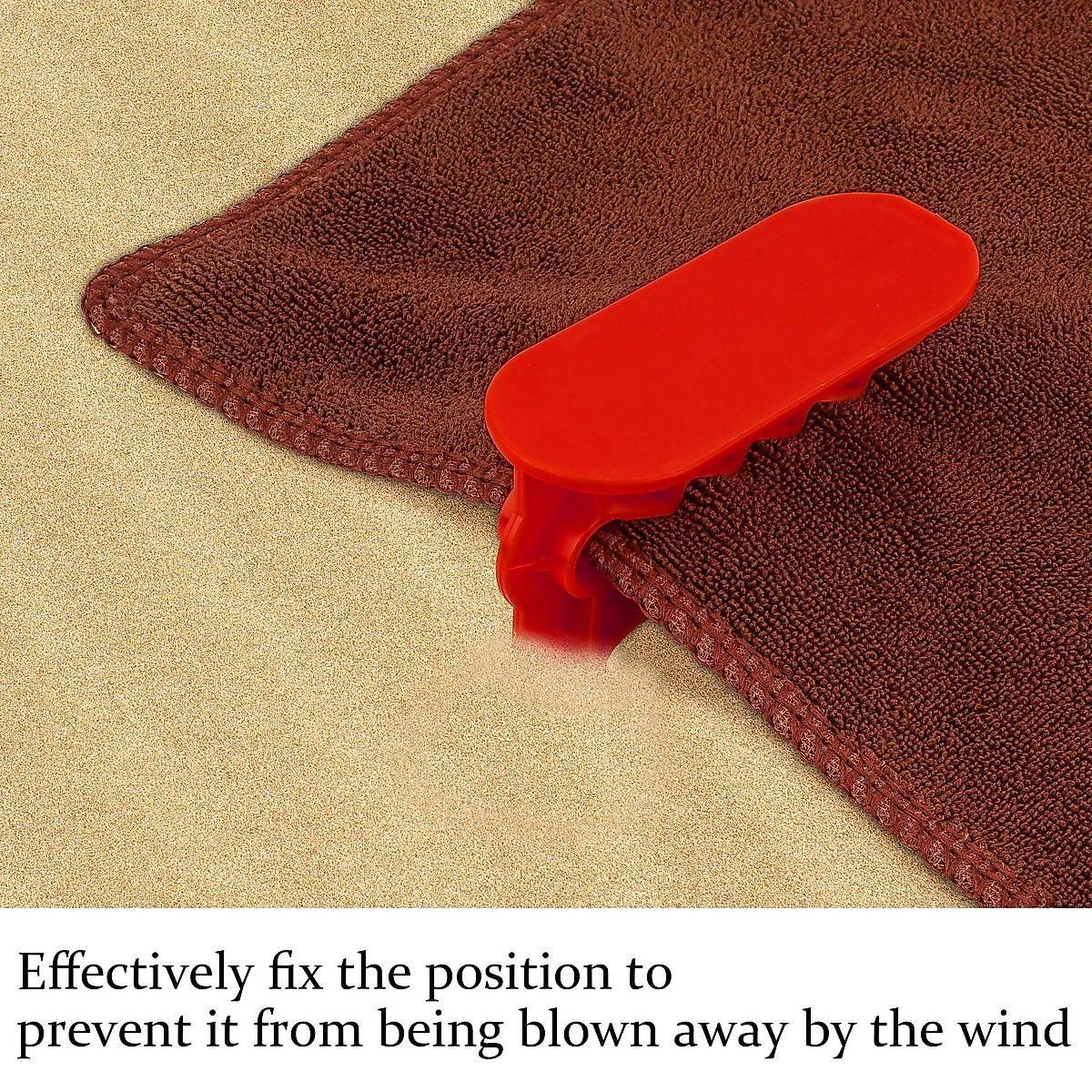 CAIRIAC Outdoor Beach Towel Anchor Stakes Clips, Picnic Mat Anchor Stakes Clamps Sand Blanket Holder, Beach Towel Sand Spikes, Summer Beach Vacation Essentials, Gifts for Beach Lovers (12 Pack)