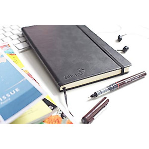 Silvine 391133 Executive Soft Feel Notebook Ruled with Marker Ribbon 160pp 90gsm A5 Black Ref 197BK