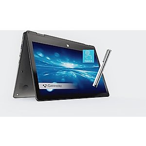 Gateway Newest Touchscreen 11.6 HD 2-in-1 Convertible Laptop in Black Intel N4020 4GB RAM 64GB SSD Mini-HDMI Webcam Hugo Tech Mart Windows 11 S (Renewed)