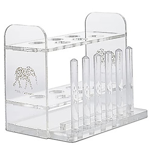 Aquarium Test Tube Holder, Hand-Made Rack, with 6 Holes and 6 Drying Poles, customised for use with Aquarium Test Tubes Including API Test Tubes, by Tililly Concepts